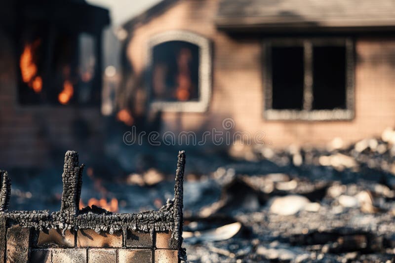 A Burning Fire Inside a Residential Building, Great for Emergency ...