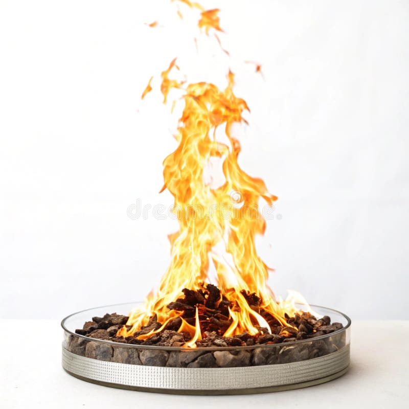 Fire Burning Number 1 Isolated on White Background Stock Illustration ...