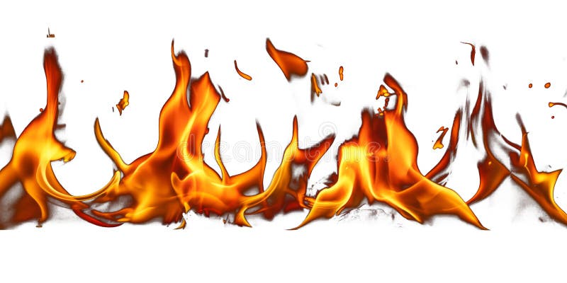 Burning Fire Isolated on White Background Stock Illustration ...