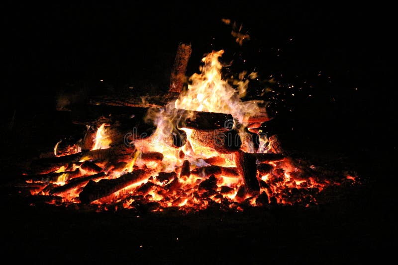Burning fire stock photo. Image of ashing, glowing, logs - 159557936