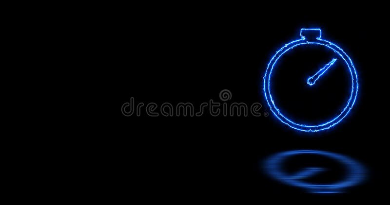 Burning Fire-like Stopwatch Icon Motion Graphic on a Black Background ...