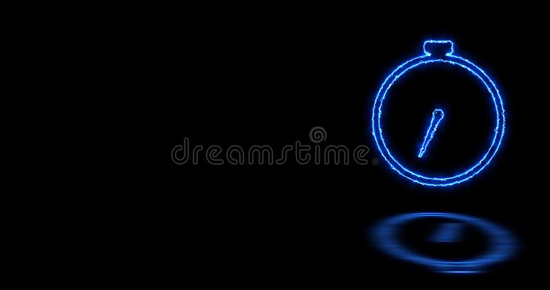 Burning Fire-like Stopwatch Icon Motion Graphic on a Black Background ...