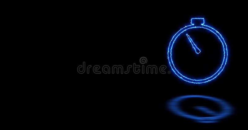 Burning Fire-like Stopwatch Icon Motion Graphic on a Black Background ...