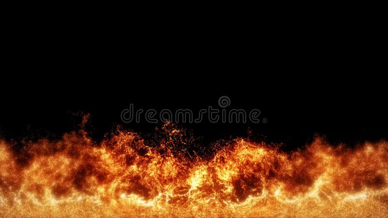 Burning Fire Line on a Black Background Animation. Stock Video - Video ...