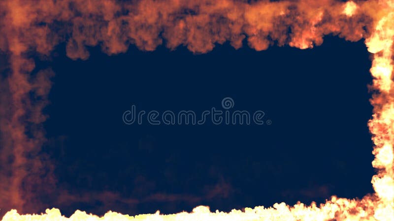 Blazing Fire Lines Content Frame on Blue Chromakey, Isolated - Object ...