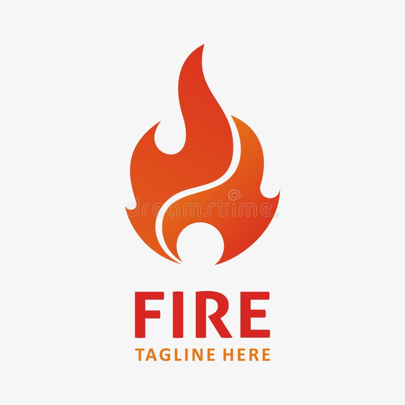 Burning fire logo design stock vector. Illustration of icon - 237706828