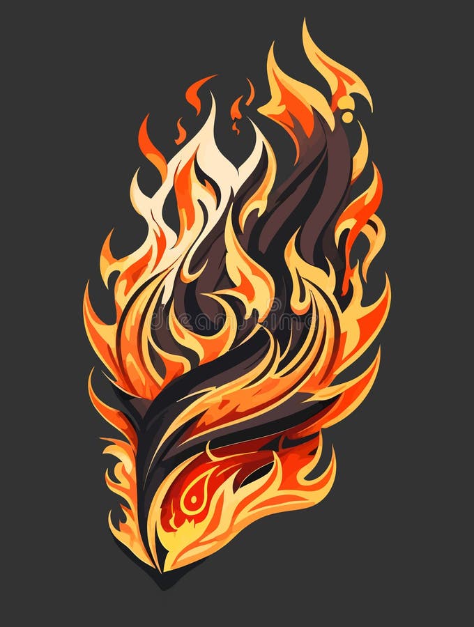 Absract Element Burning Fire Logo Design Illustration Stock Vector ...