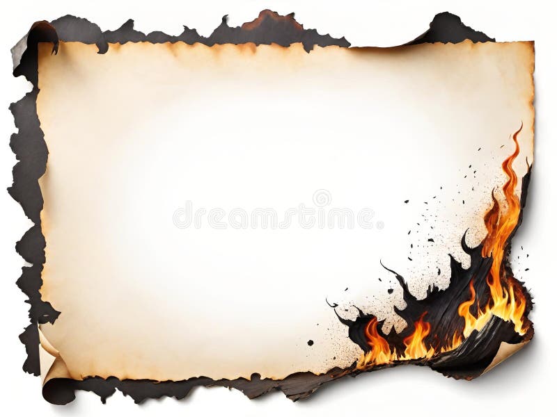Burning fire paper frame stock illustration. Illustration of paper ...