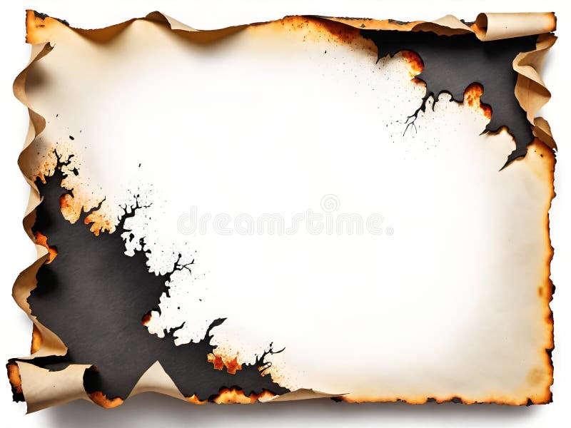 Burning fire paper frame stock illustration. Illustration of isolated ...