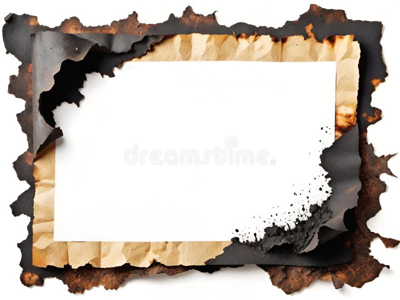 Burning fire paper frame stock illustration. Illustration of paper ...
