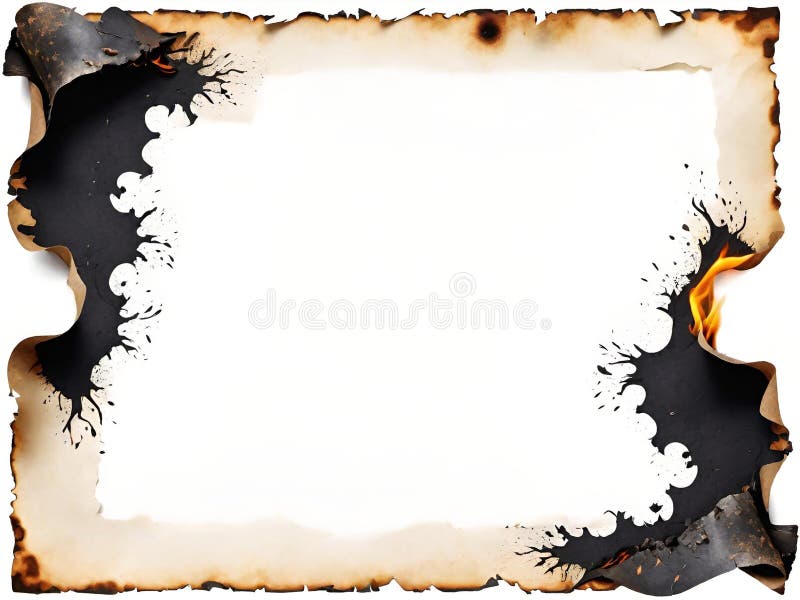 Burning fire paper frame stock illustration. Illustration of isolated ...