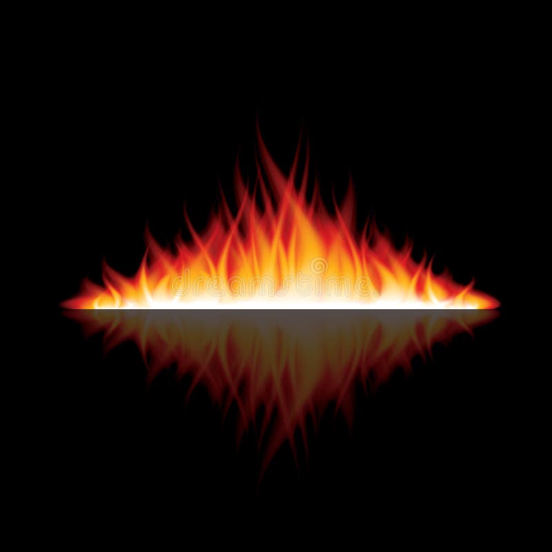 Burning Fire on White Vector Illustration Stock Vector - Illustration ...
