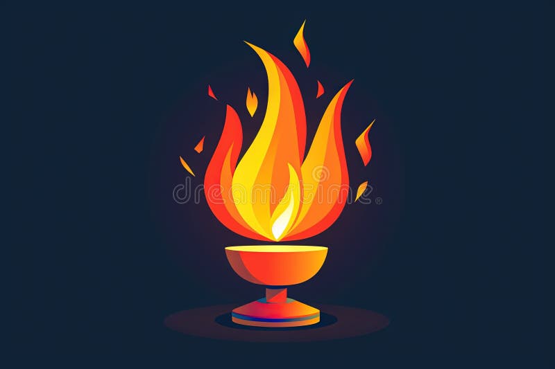 Burning Fire Sign. Olympic Flame 2024 Olympics in Paris. Summer Olympic ...