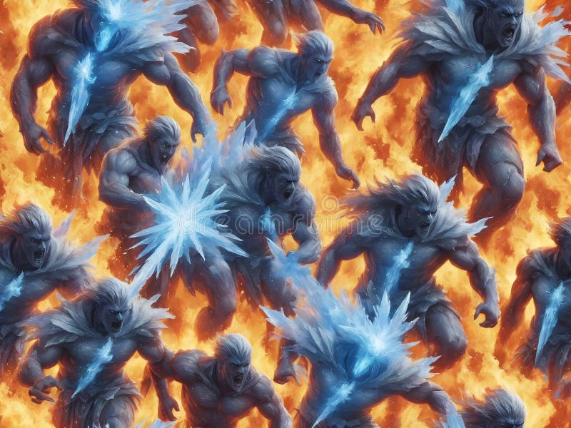 Burning Fire and Smoke with Human Figures Stock Illustration ...