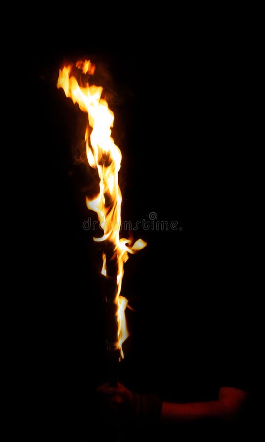 Burning Fire Stick in Man Hand Stock Image - Image of closeup, element ...