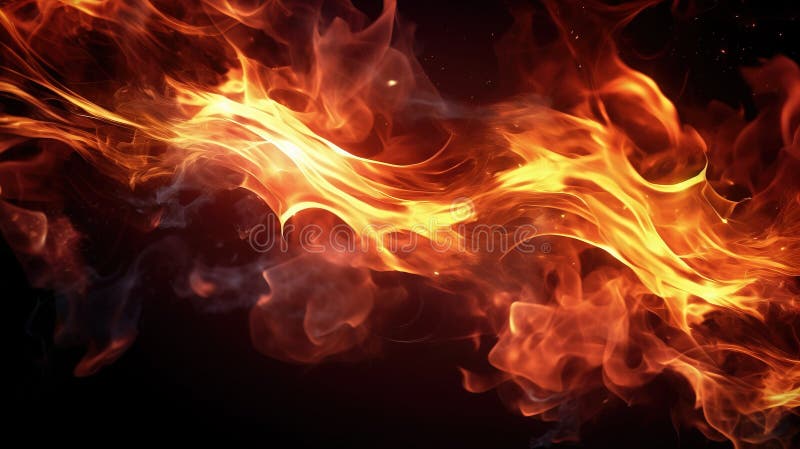 Burning Fire on the Water Surface Selective Focus Dark Background Stock ...