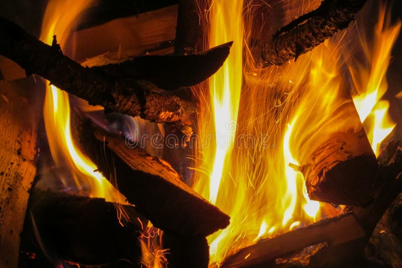 Burning fire wood stock photo. Image of flame, bright - 83363458