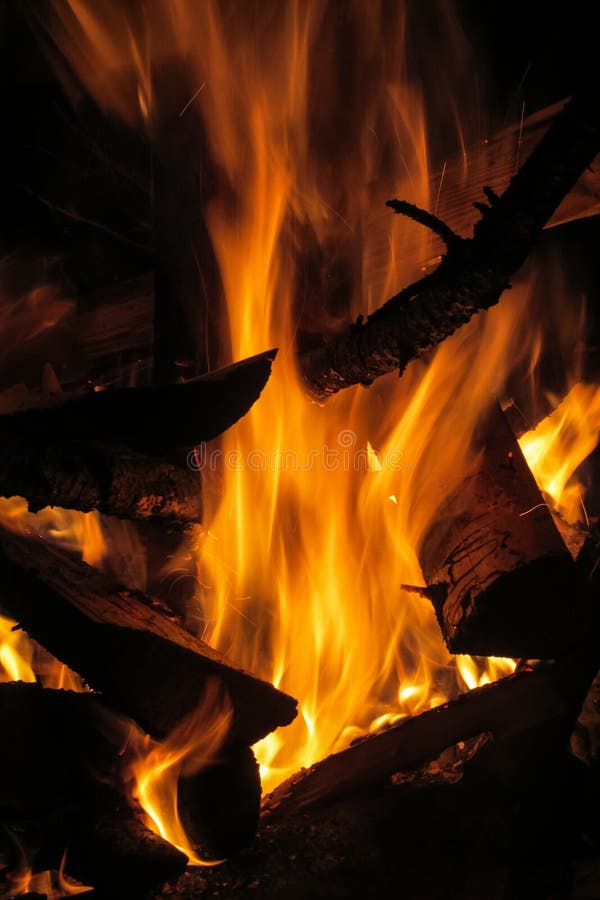 Burning fire wood stock photo. Image of beautiful, elements - 92941954
