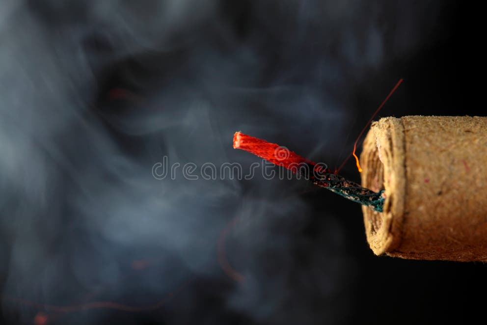 Burning Firecracker stock photo. Image of ignition, flame - 51595598