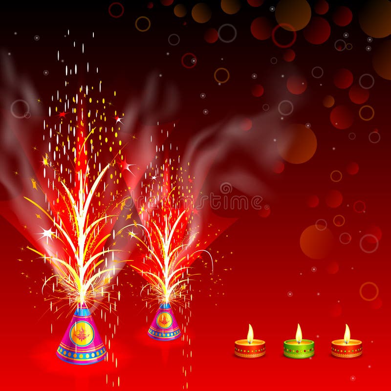 Burning Firecracker in Happy Diwali Stock Vector - Illustration of ...