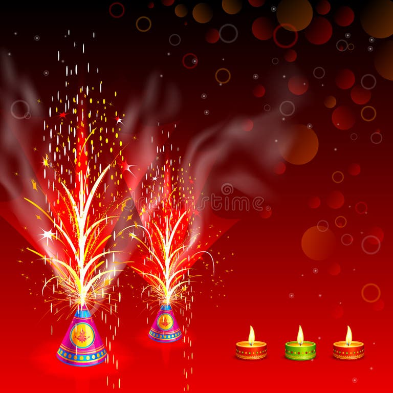 Burning Firecracker in Happy Diwali Stock Vector - Illustration of ...