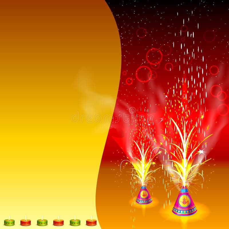 Burning Firecracker in Happy Diwali Stock Vector - Illustration of ...