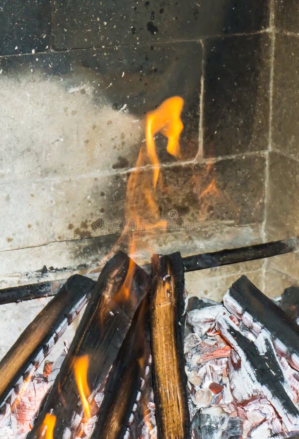 Burning Fireplace. Bonfire Warmth Object Stock Image - Image of concept ...
