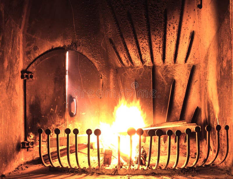 Fireplace stock photo. Image of glowing, interior, roaring - 3299676