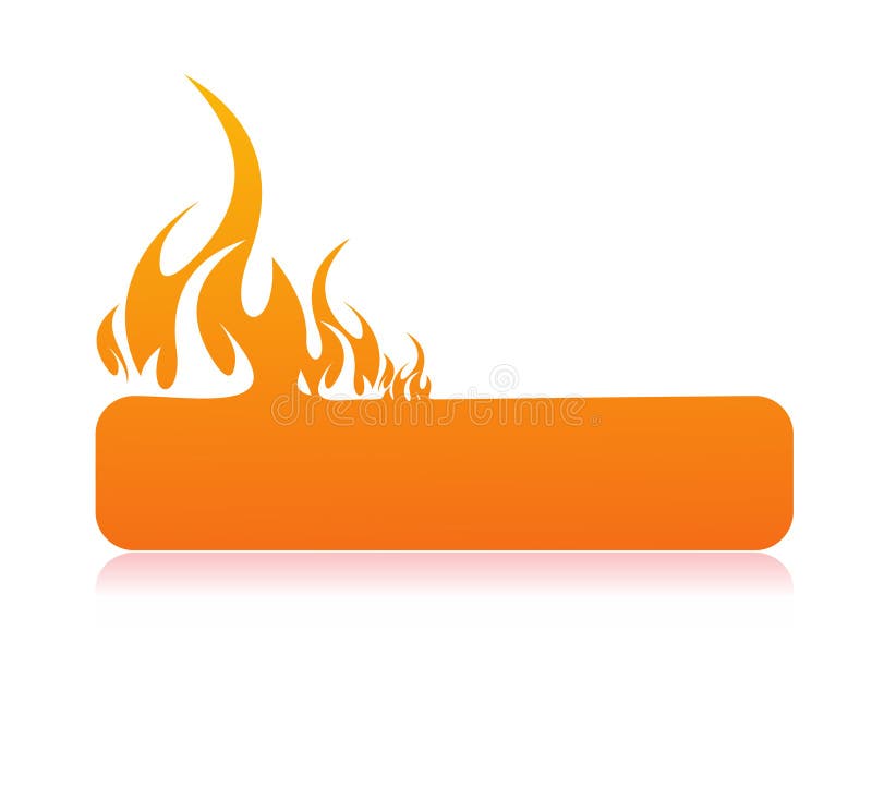 Burning Flame Banner (Vector) Stock Vector - Illustration of broil ...