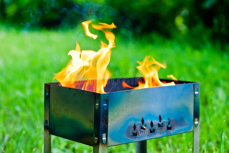 Burning Flame Fire in the Brazier Stock Photo - Image of burning ...
