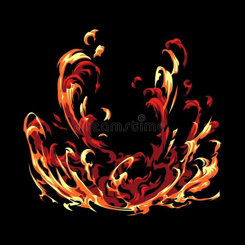 Burning Flame Fire Cartoon Effect Stock Vector - Illustration of ...