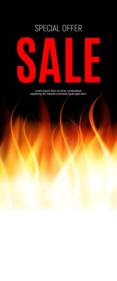 Burning Flame of Fire Banner. Vector Illustration Stock Vector ...