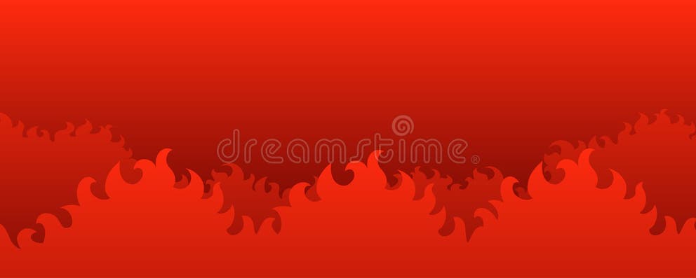 Burning Flame Gradient Background Vector Illustration. Wide Horizontal ...