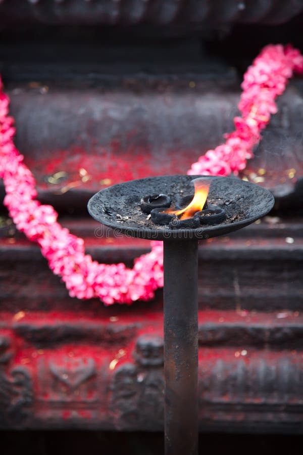 Burning Flame in Hindu Temple Stock Image - Image of lamp, celebration ...