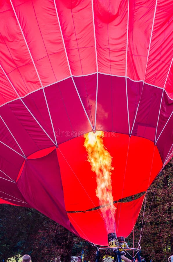 Burning Flame from a Hot Air Balloon Stock Photo - Image of blue, burn ...