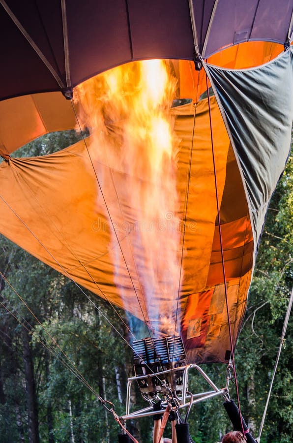 Burning Flame from a Hot Air Balloon Stock Photo - Image of beautiful ...
