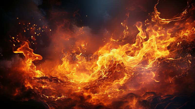 Burning Flame Illuminates Dark Grungy Backdrop Pattern Stock ...