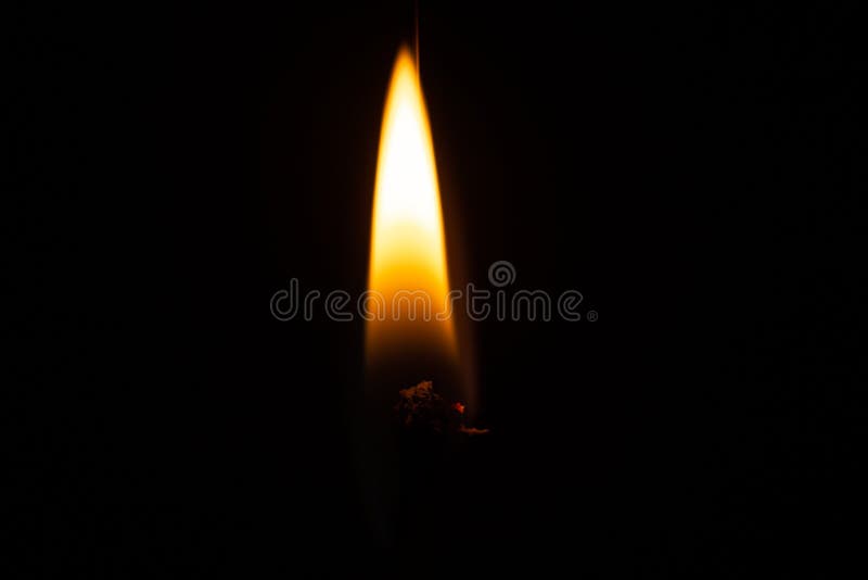 Burning Flame on an Isolated Match Stick on a Black Background Stock ...