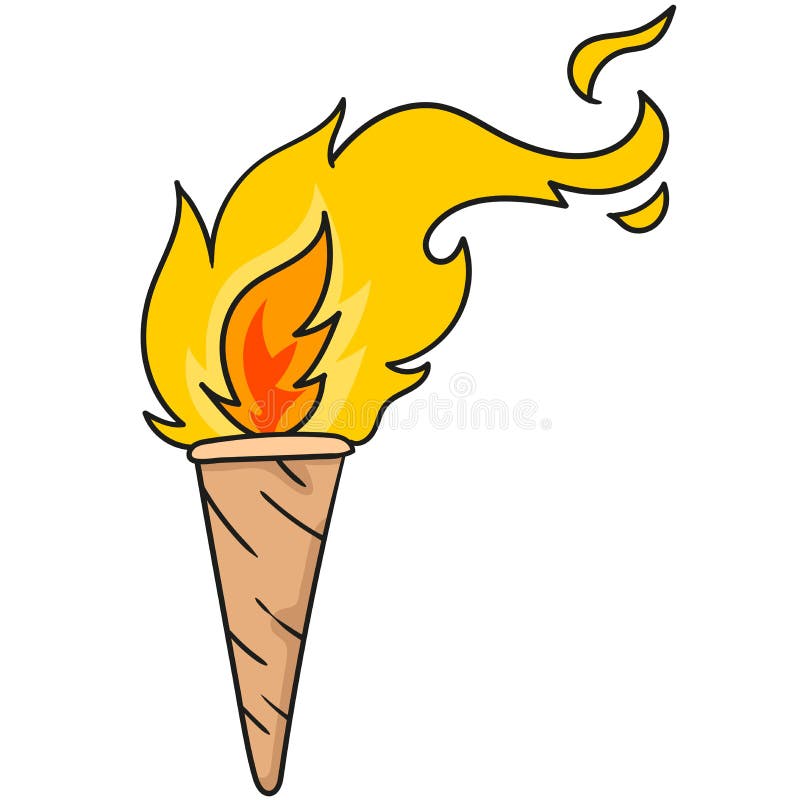 Burning flame torch icon stock vector. Illustration of burn - 207223258