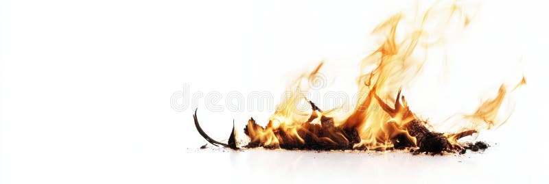 Burning Flames on a Minimalist White Background Showcasing Fire and ...