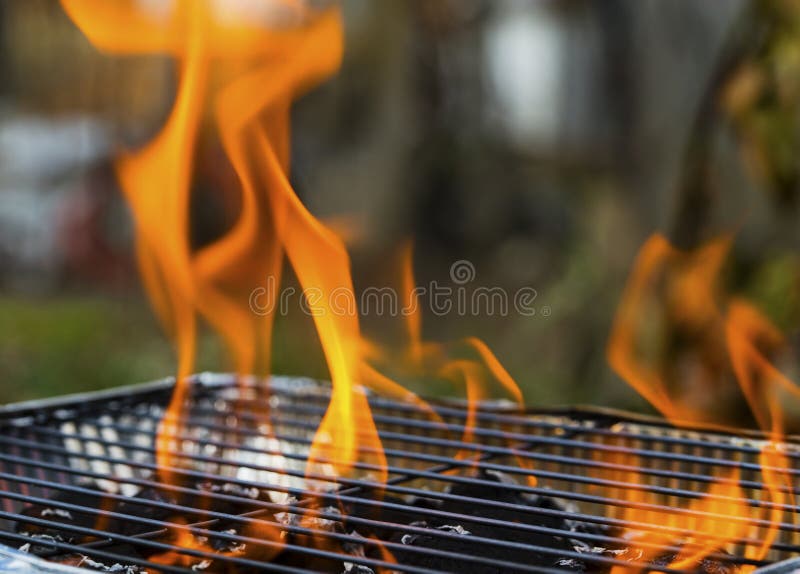 Flames over Grill stock photo. Image of flame, yellow - 20445088
