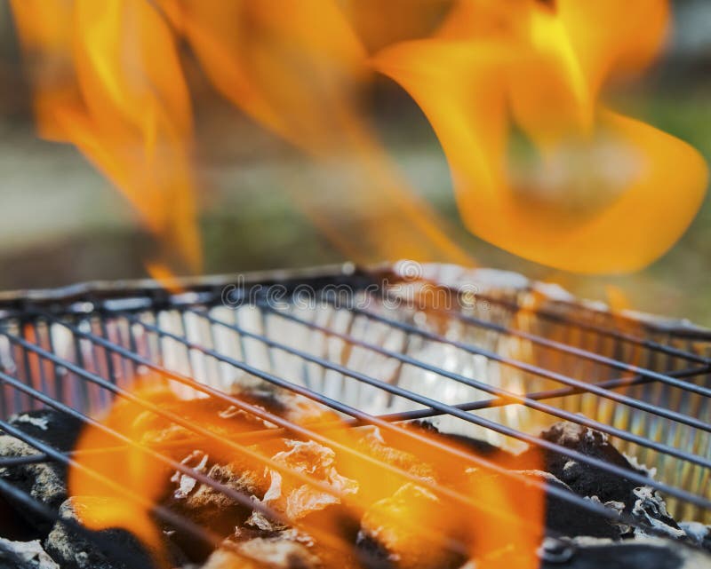 Flames over Grill stock photo. Image of flame, yellow - 20445088