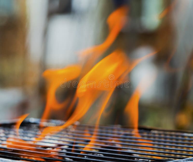 Flames over Grill stock photo. Image of flame, yellow - 20445088
