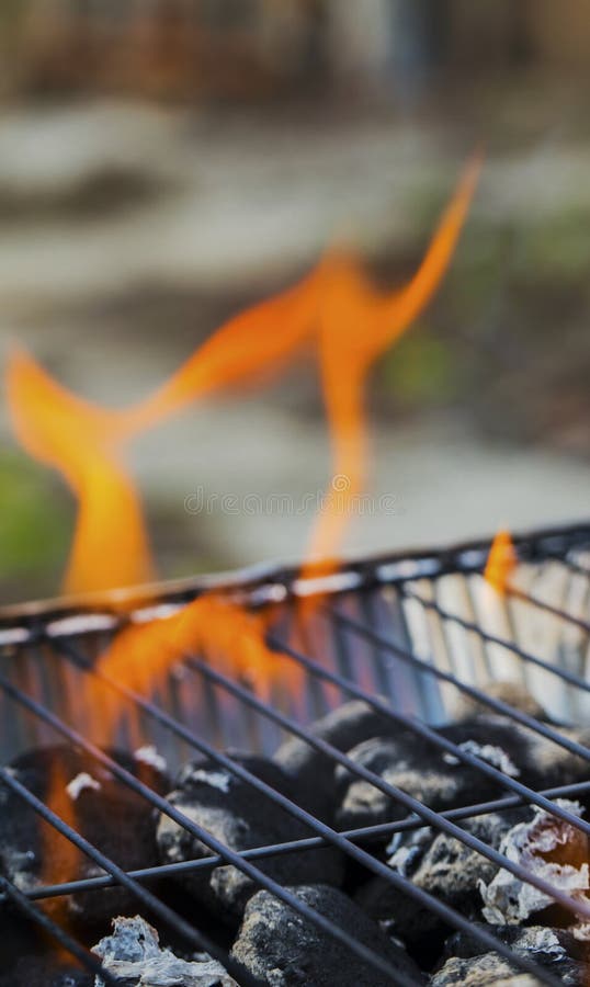 Flames over Grill stock photo. Image of flame, yellow - 20445088