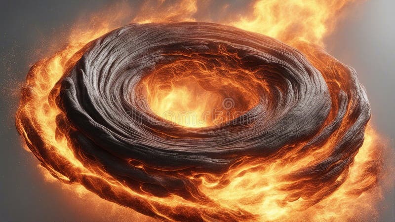 Burning Flames a Swirling Vortex of Flames and Ashes Stock Illustration ...