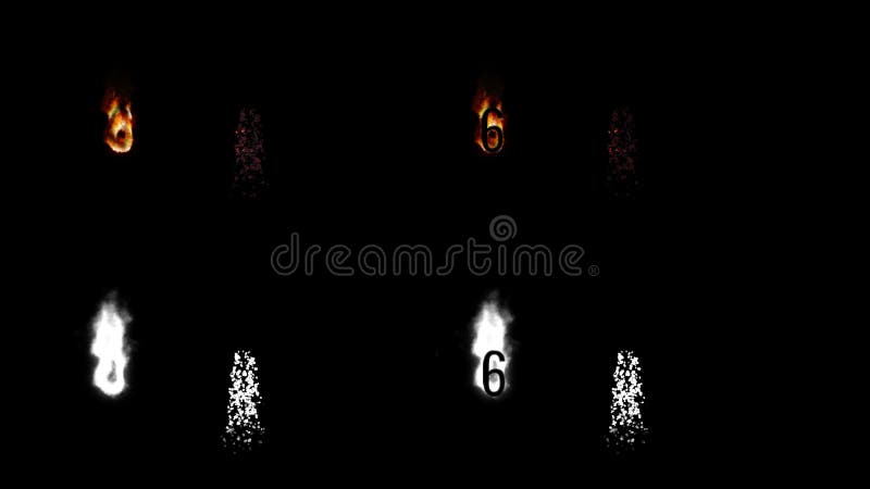 Burning Font with Alpha Channel. Four Difference Type of Fire. Letters ...