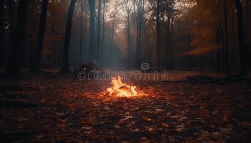 Burning Forest, Autumn Leaves, Fiery Inferno, Ash Aftermath Generated ...