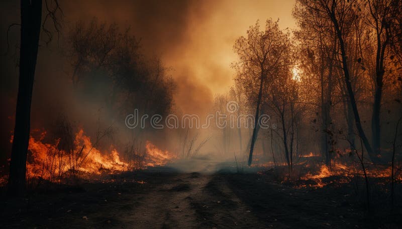 The Burning Forest Creates a Spooky Inferno in the Wilderness Generated ...