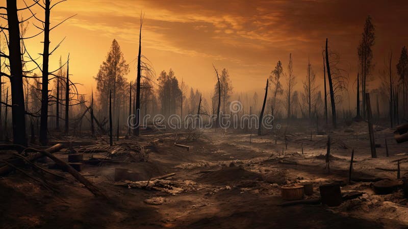 Burning Forest, Fire and Smoke. Human Impact on the Planet S Climate ...