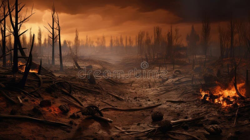 Burning Forest, Fire and Smoke. Human Impact on the Planet S Climate ...